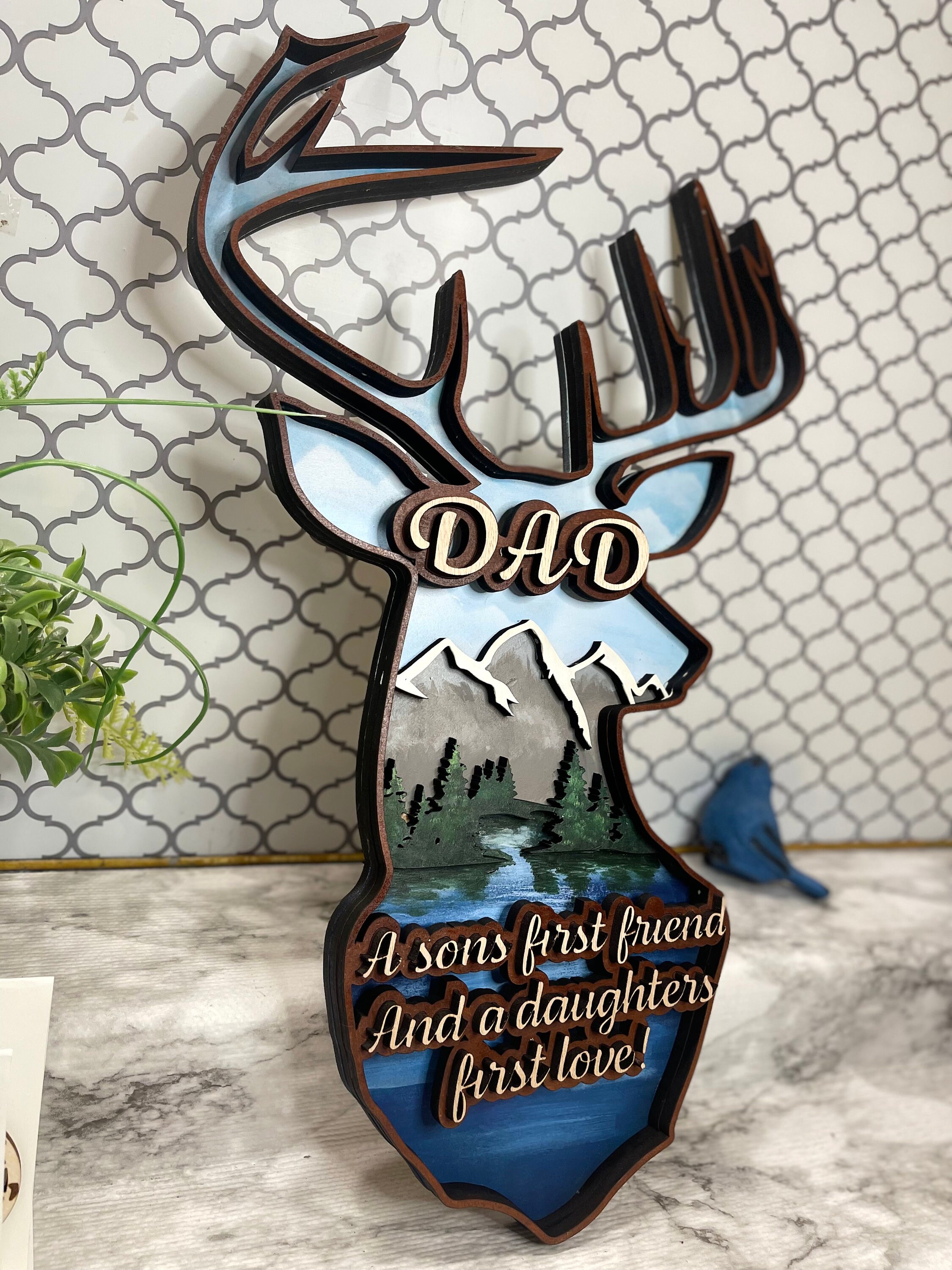 Digital File Deer Head Father's Day Gift Dad Gift - Etsy