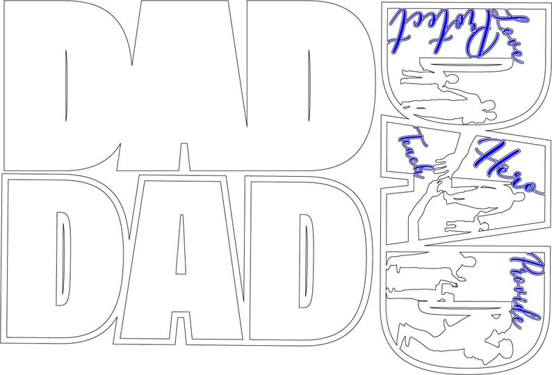 Digital File DAD Sign Laser Cut File Laser Cut Father's Day File Father ...