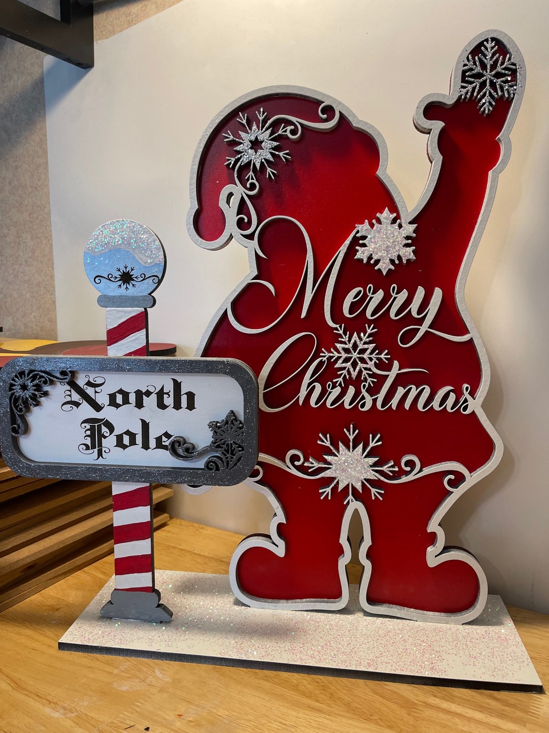 Digital File Santa Stand North Pole Santa Christmas Deco - Etsy