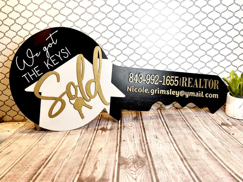 Realtor SOLD Key Sign Laser Cut File (digital Download) - Etsy