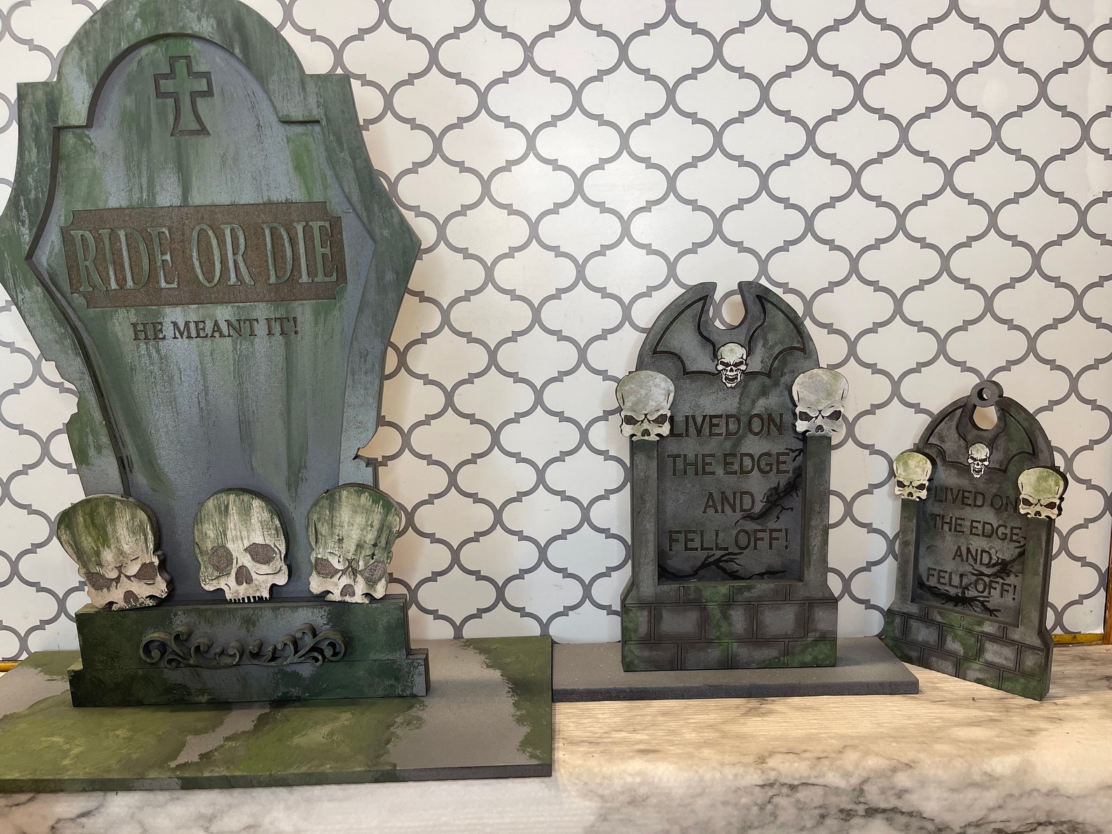 Digital File Tombstone Lived on the Edge Halloween Decor Laser - Etsy