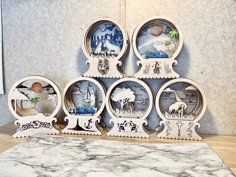 Digital File Snowglobe Lighthouse Snowglobe Laser Cut File Laser Cut ...