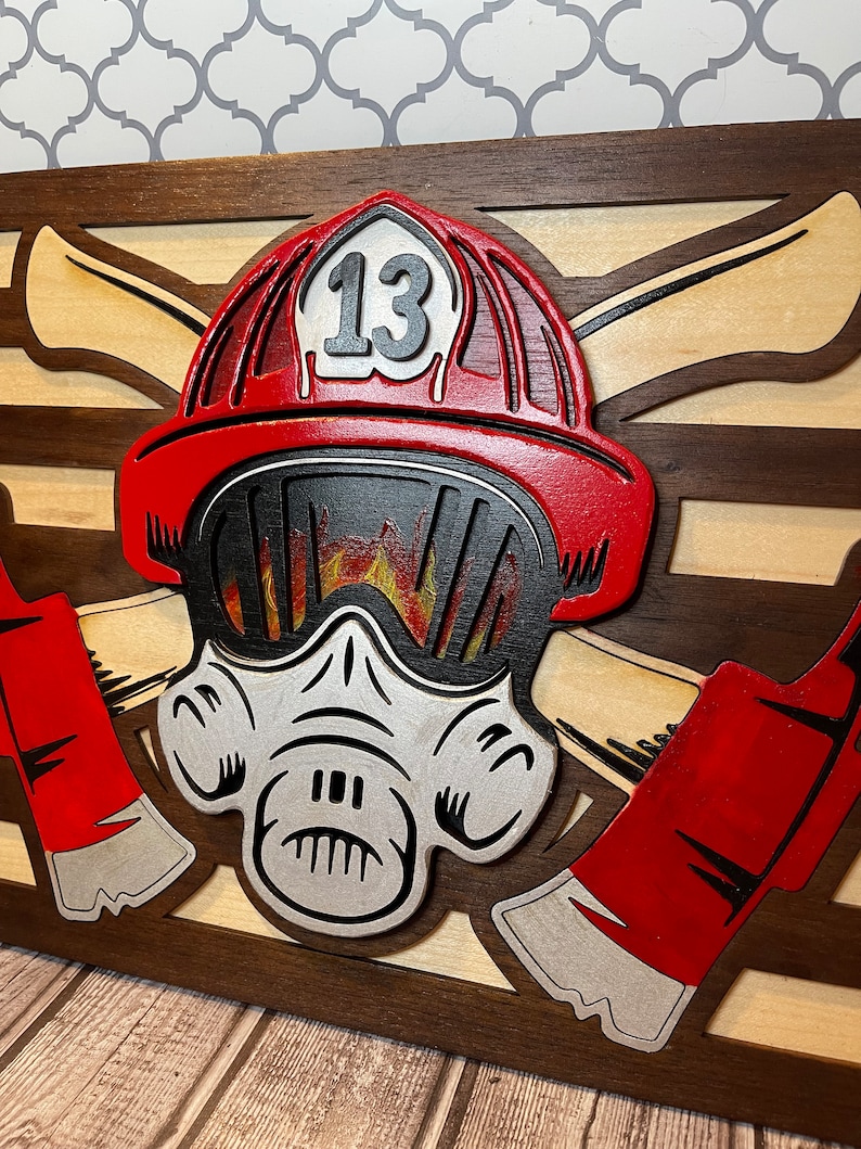 Firefighter Flag Laser Cut File, Multi-layer Design (digital Download ...