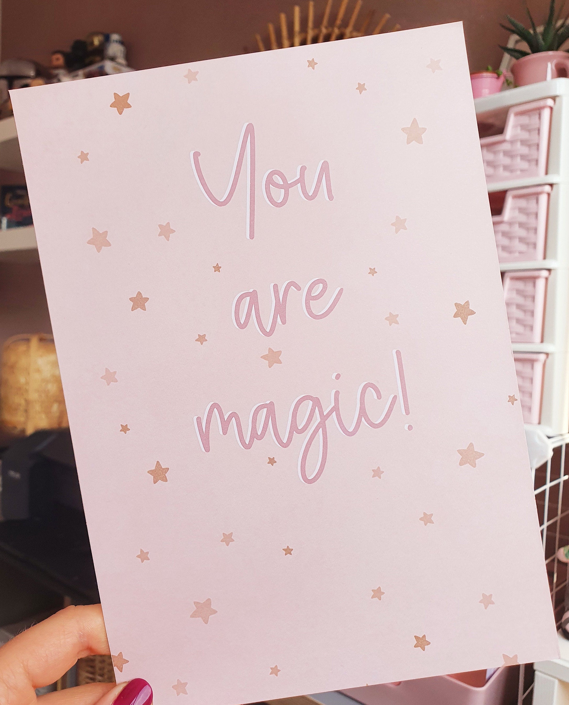 Art Print 'You are magic' Pink Positivity Quote | Etsy