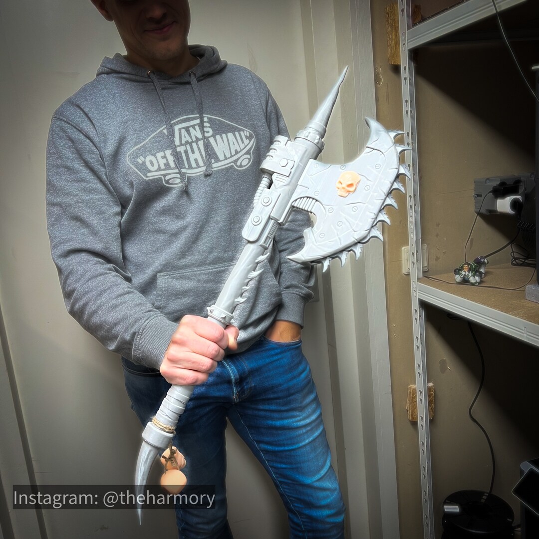 Warhammer 40K Chainaxe 3D Print KIT Version Life-size Cosplay Khornate ...
