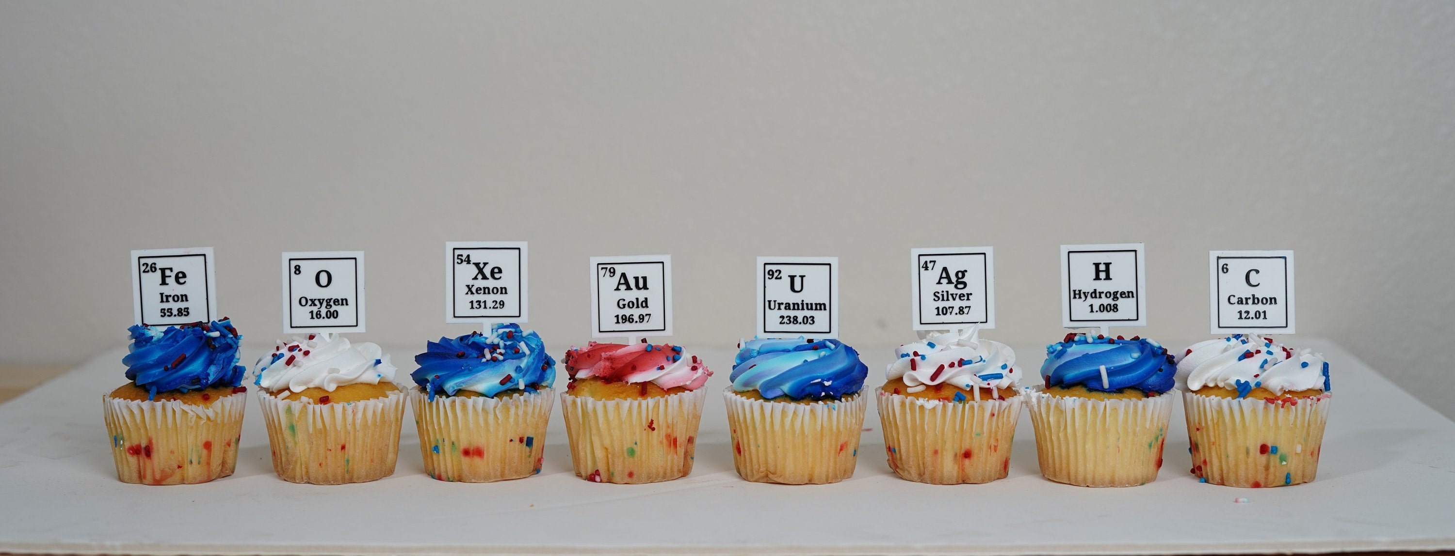 Cupcake Toppers: Periodic Table Elements set of 8 - Etsy Singapore