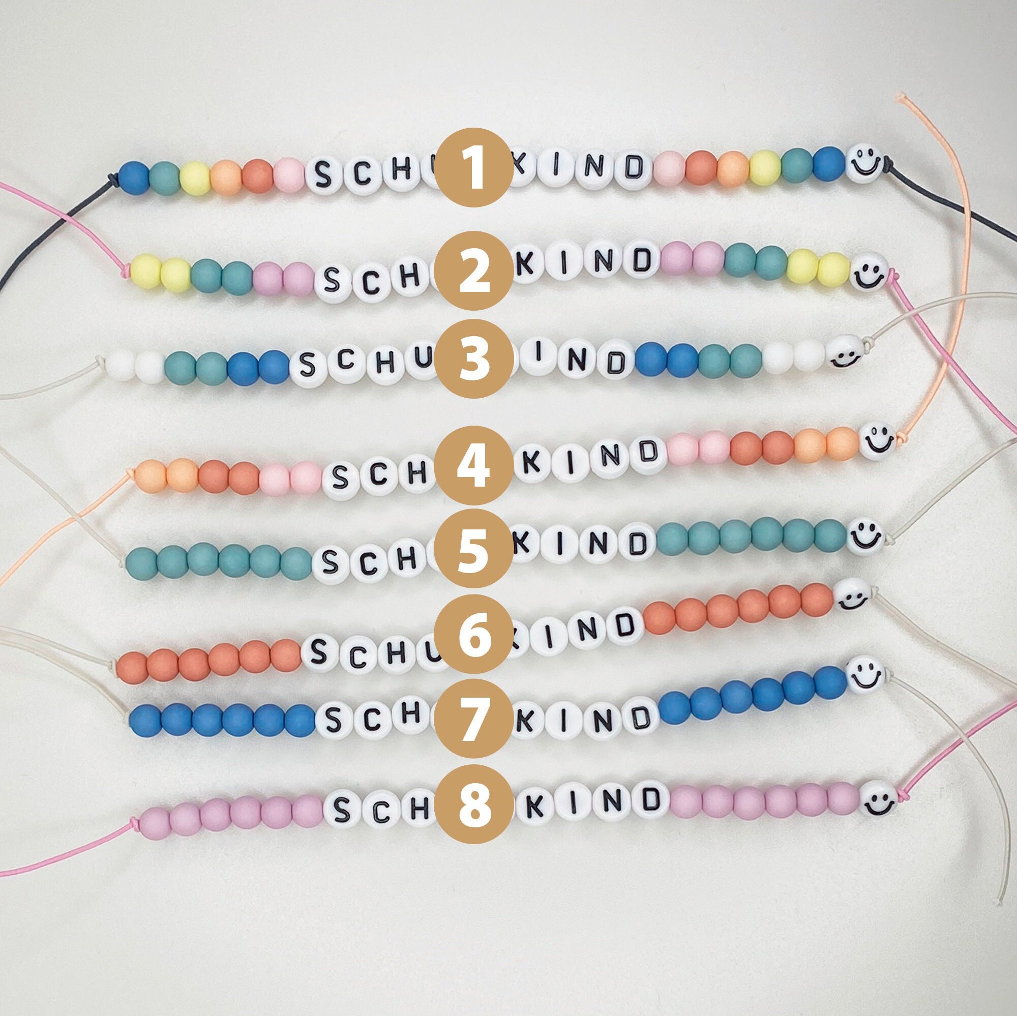Armband Schulkind I Multicolor Perlenarmband I Buchstaben I - Etsy.de