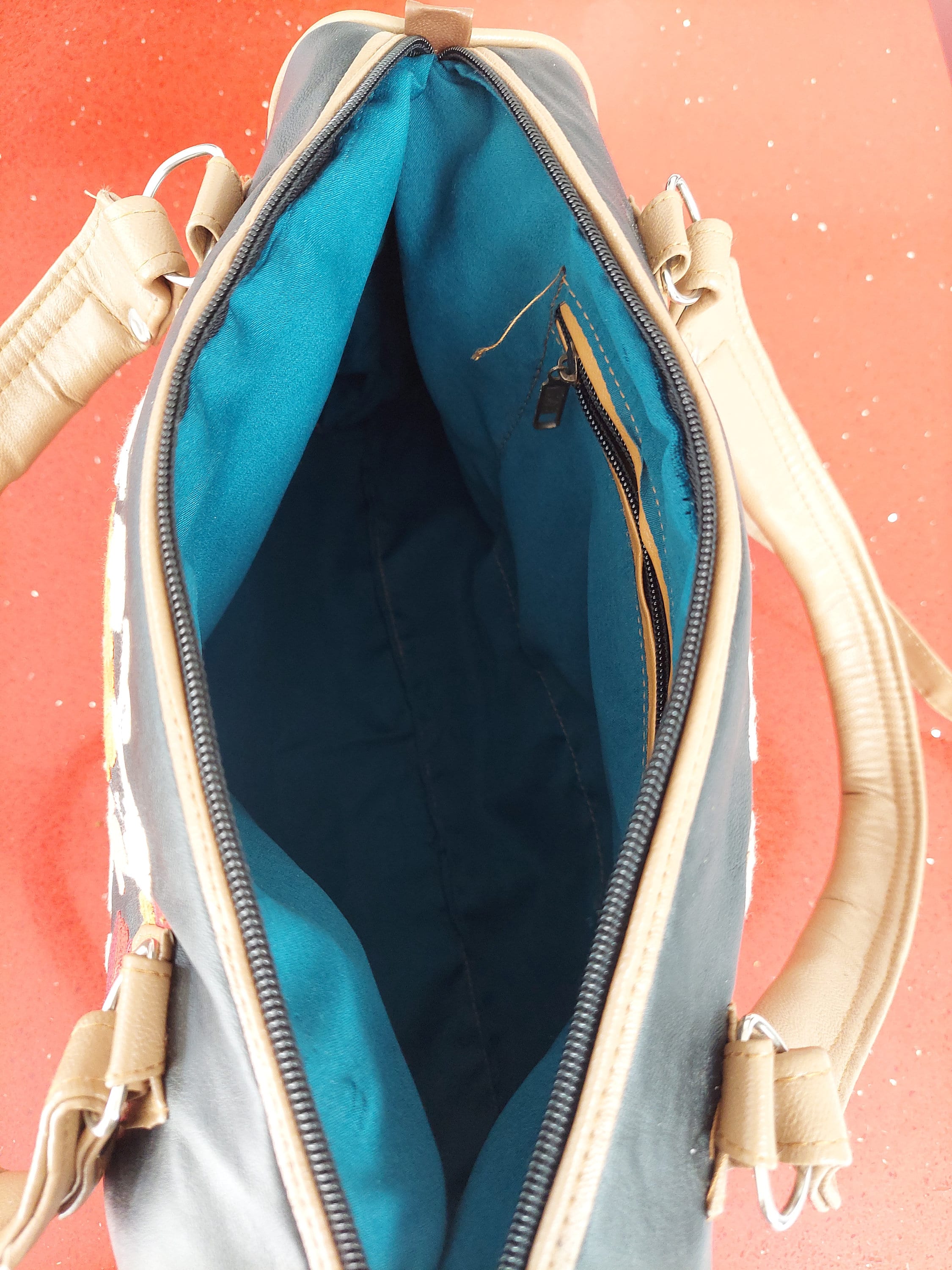 Genuine Leather Top Handle Bag, Embroidered Handbag/shoulder Bag ...