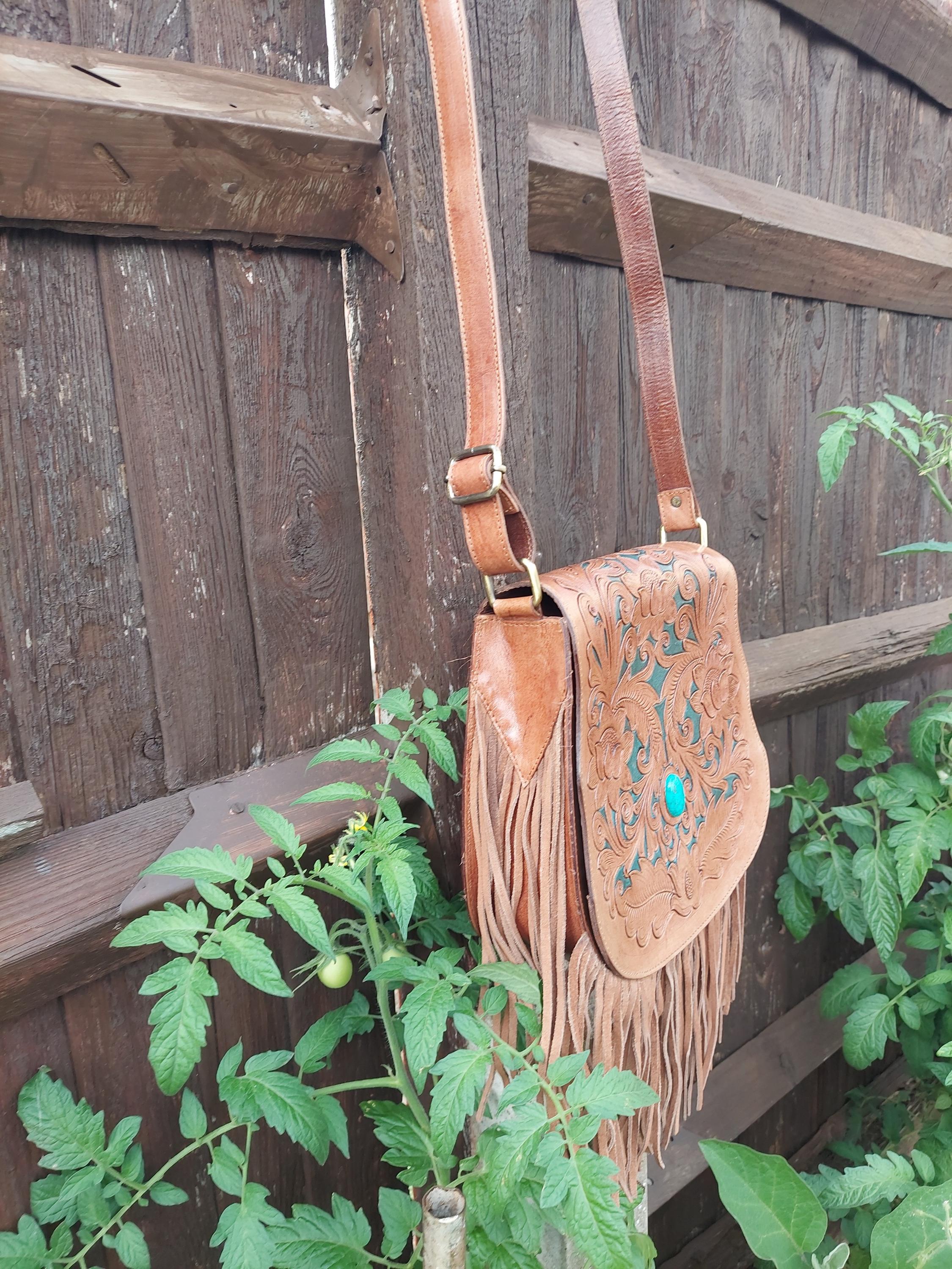 Boho Fringe Purse Turquoise Boho Fringe Leather Purse ,bohemian ...