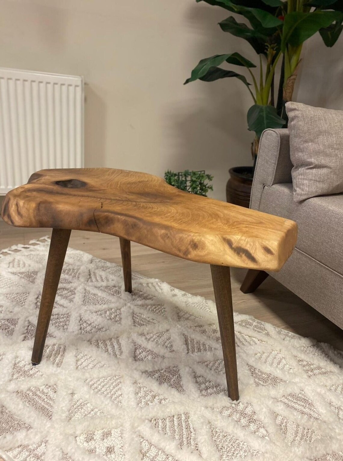 Live Edge Rustic Coffee Table Wooden Leg Coffee Table Custom - Etsy