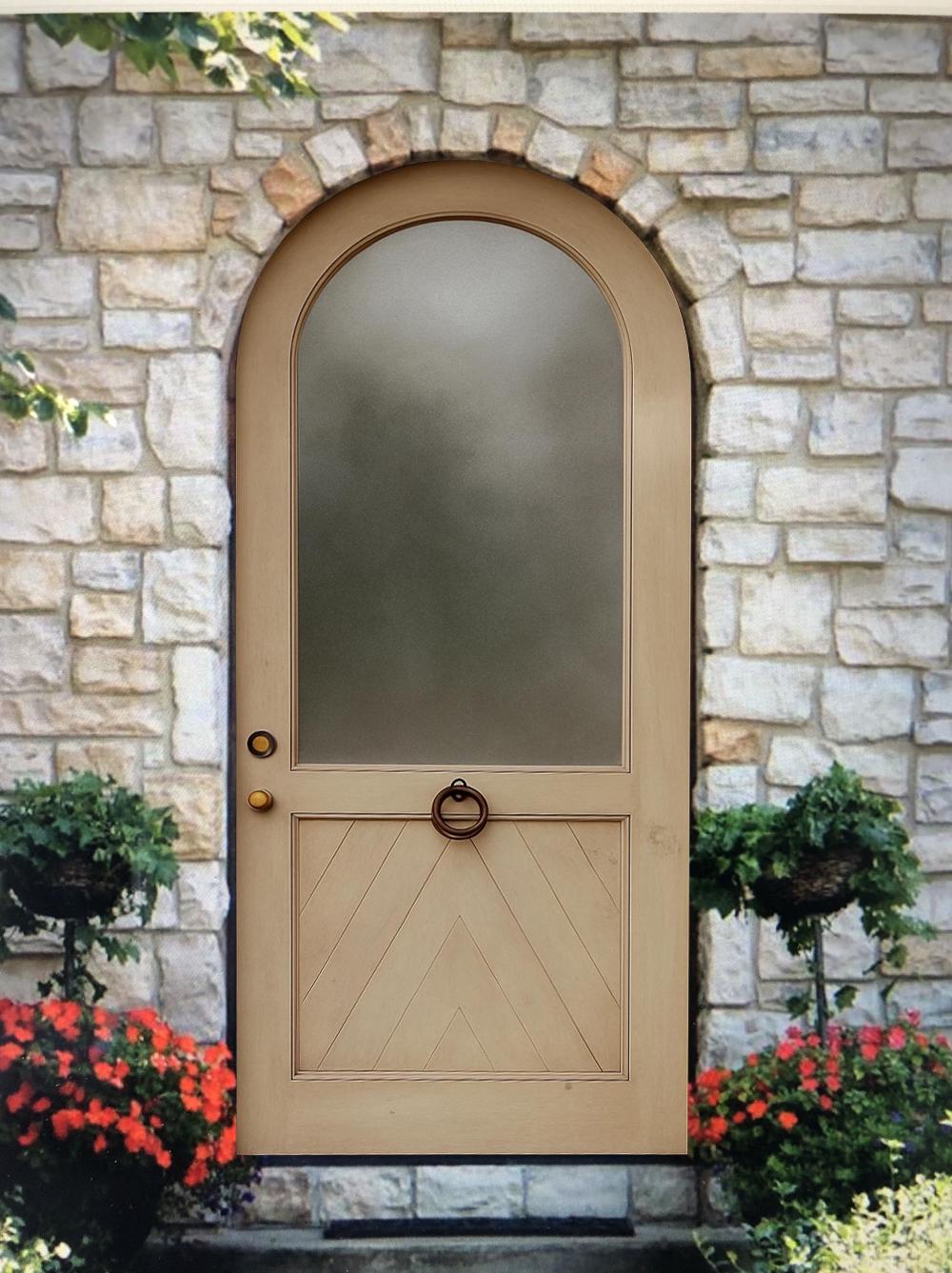 Rustic Arched Glass Front Door: Handcrafted Solid Wood Entry - Etsy