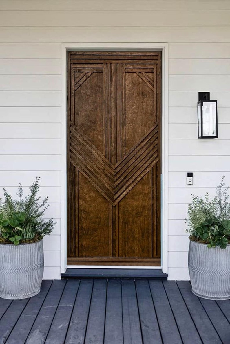 Rustic Wooden Panel Entry Door: Custom Size Vintage Style - Etsy