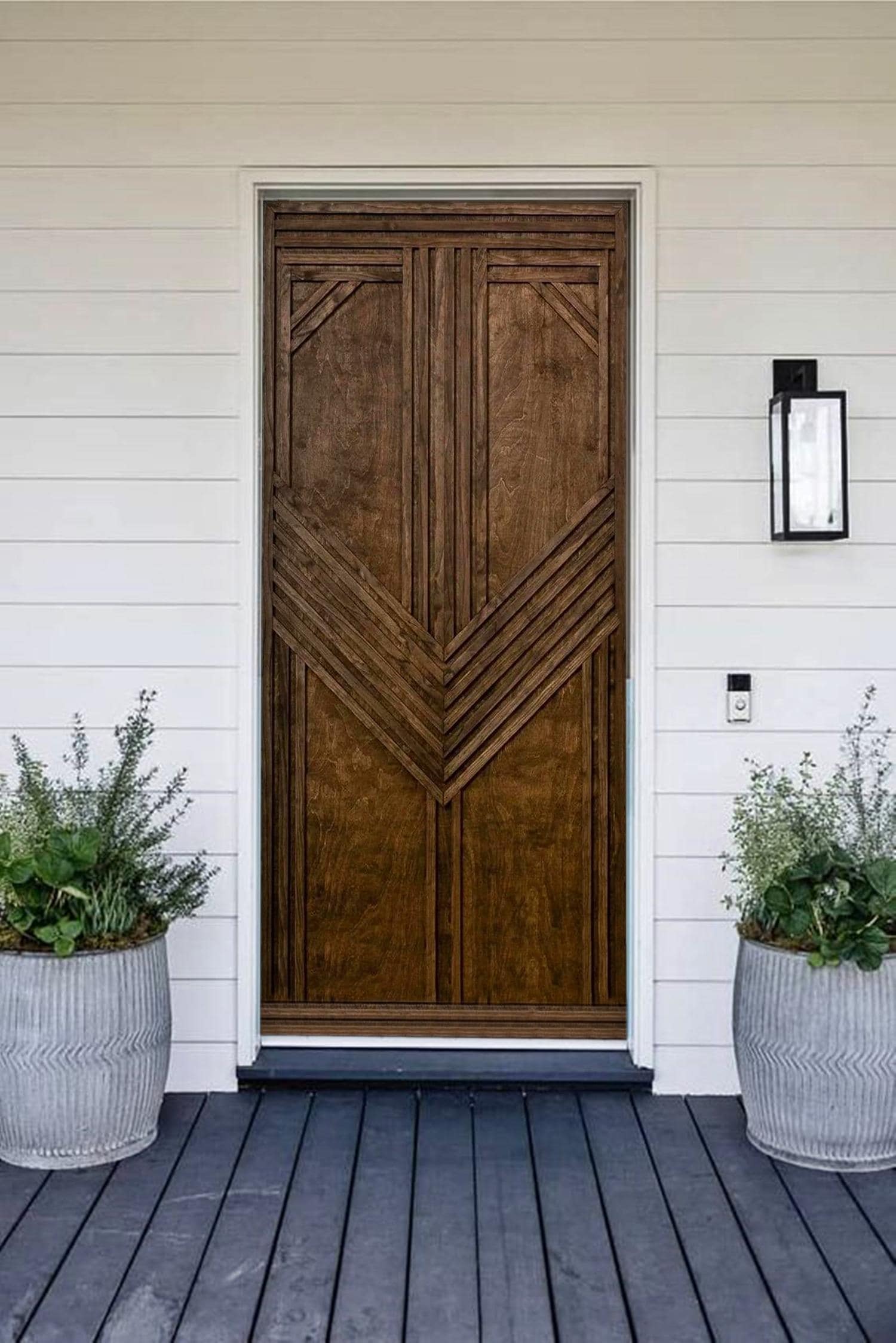 Rustic Wooden Panel Entry Door: Custom Size Vintage Style - Etsy