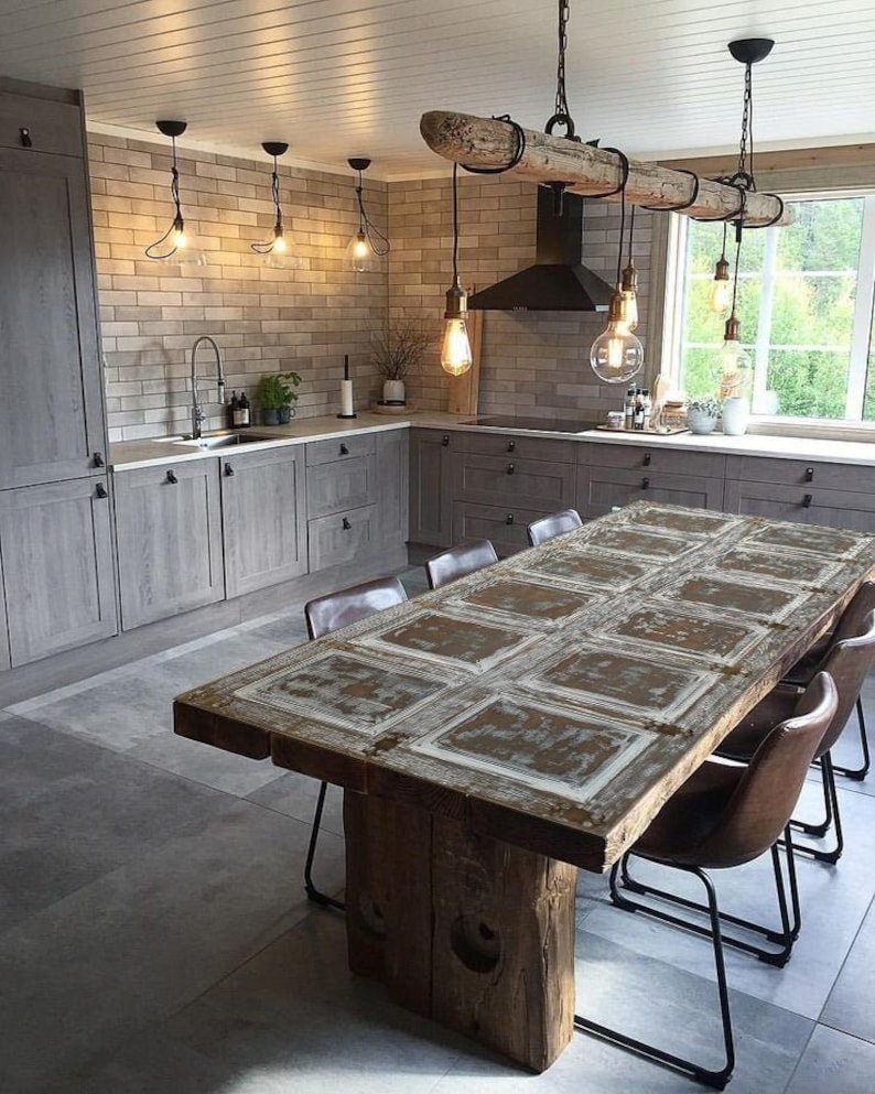 Antique Whitewashed Table Solid Custom Size Table - Etsy