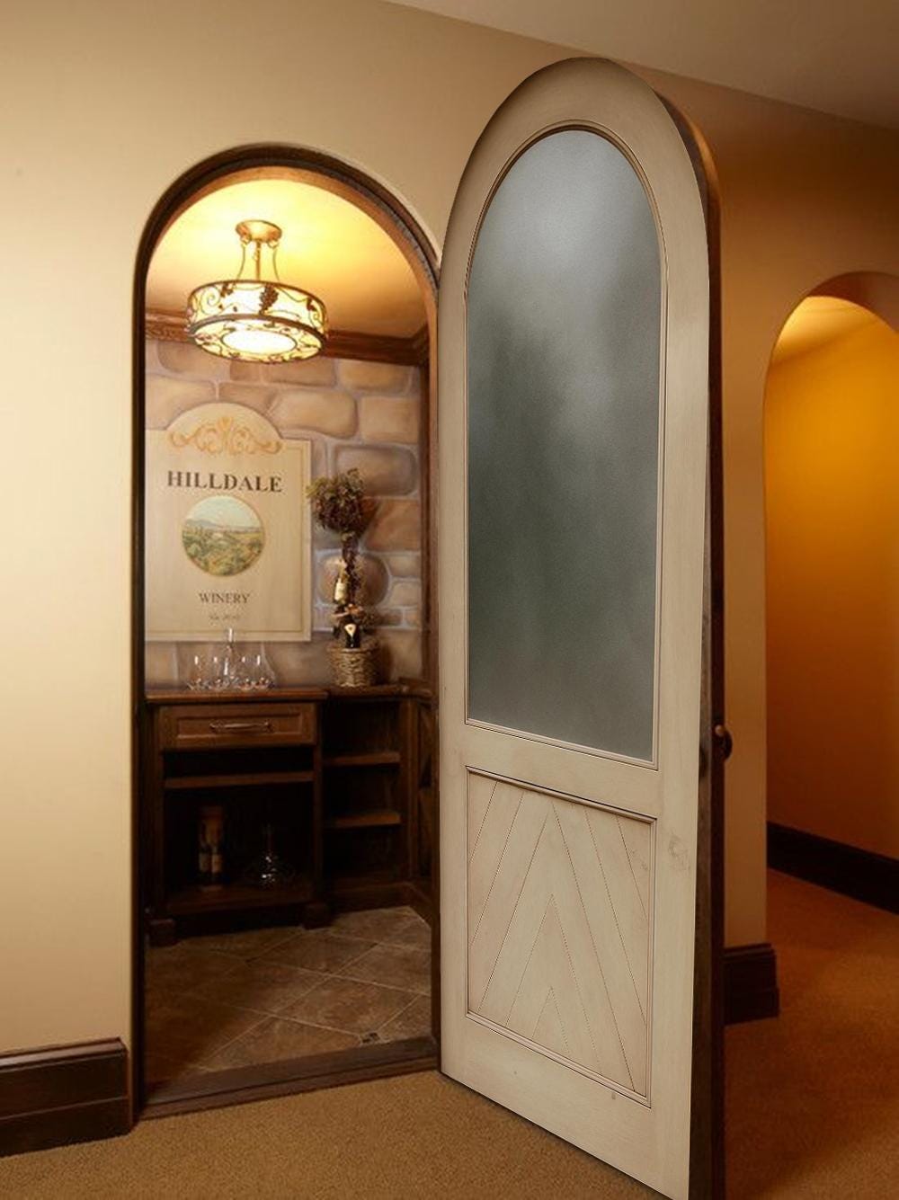 Rustic Arched Glass Front Door: Handcrafted Solid Wood Entry - Etsy
