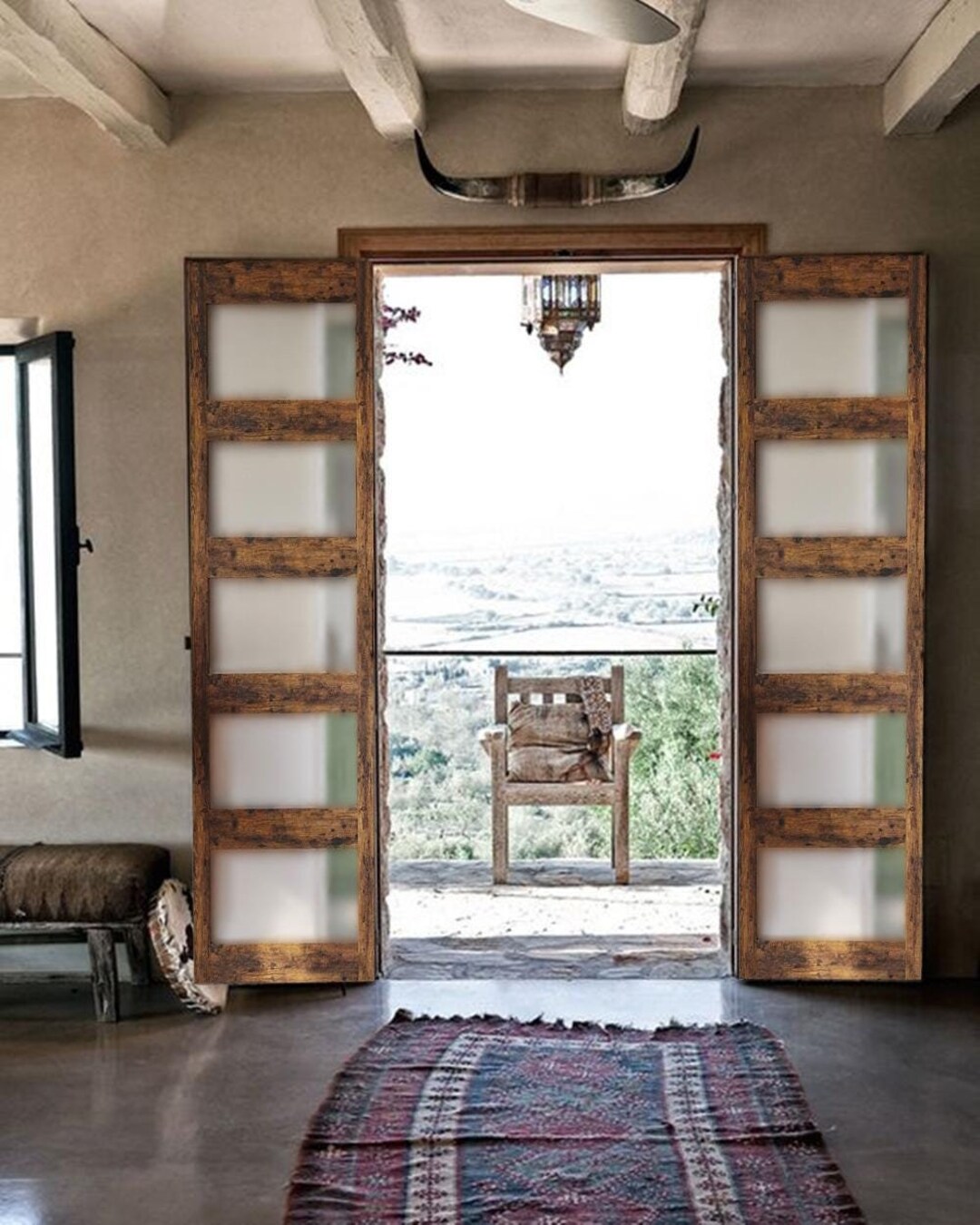 European Style Doors, Antique French Double Doors, 6 Slat Entrance Door ...