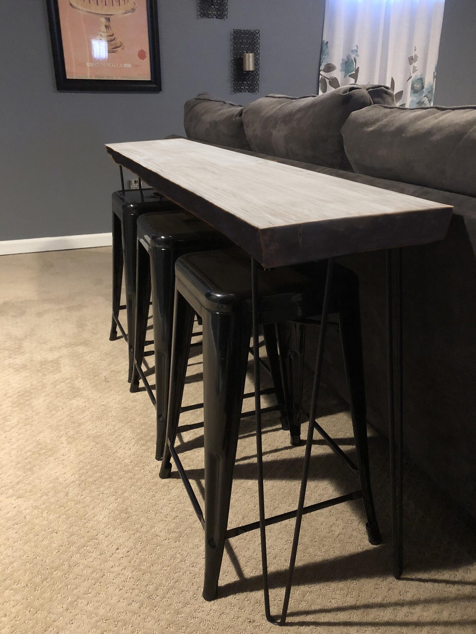 Solid Wood Bar Table With Hairpin Legs Sofa Bar Wine Bar. - Etsy