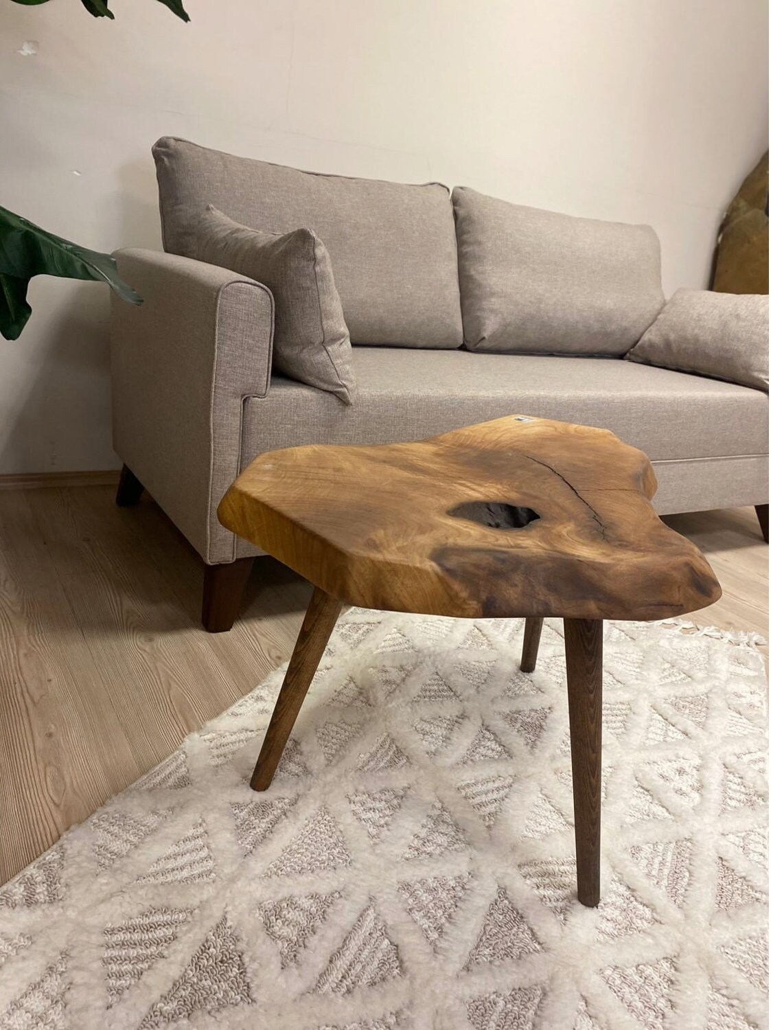 Live Edge Rustic Coffee Table Wooden Leg Coffee Table Custom - Etsy