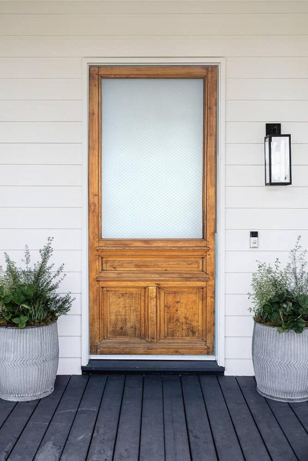Antique Solid Wood Glass Panel Door: Rustic Farmhouse Entry - Etsy