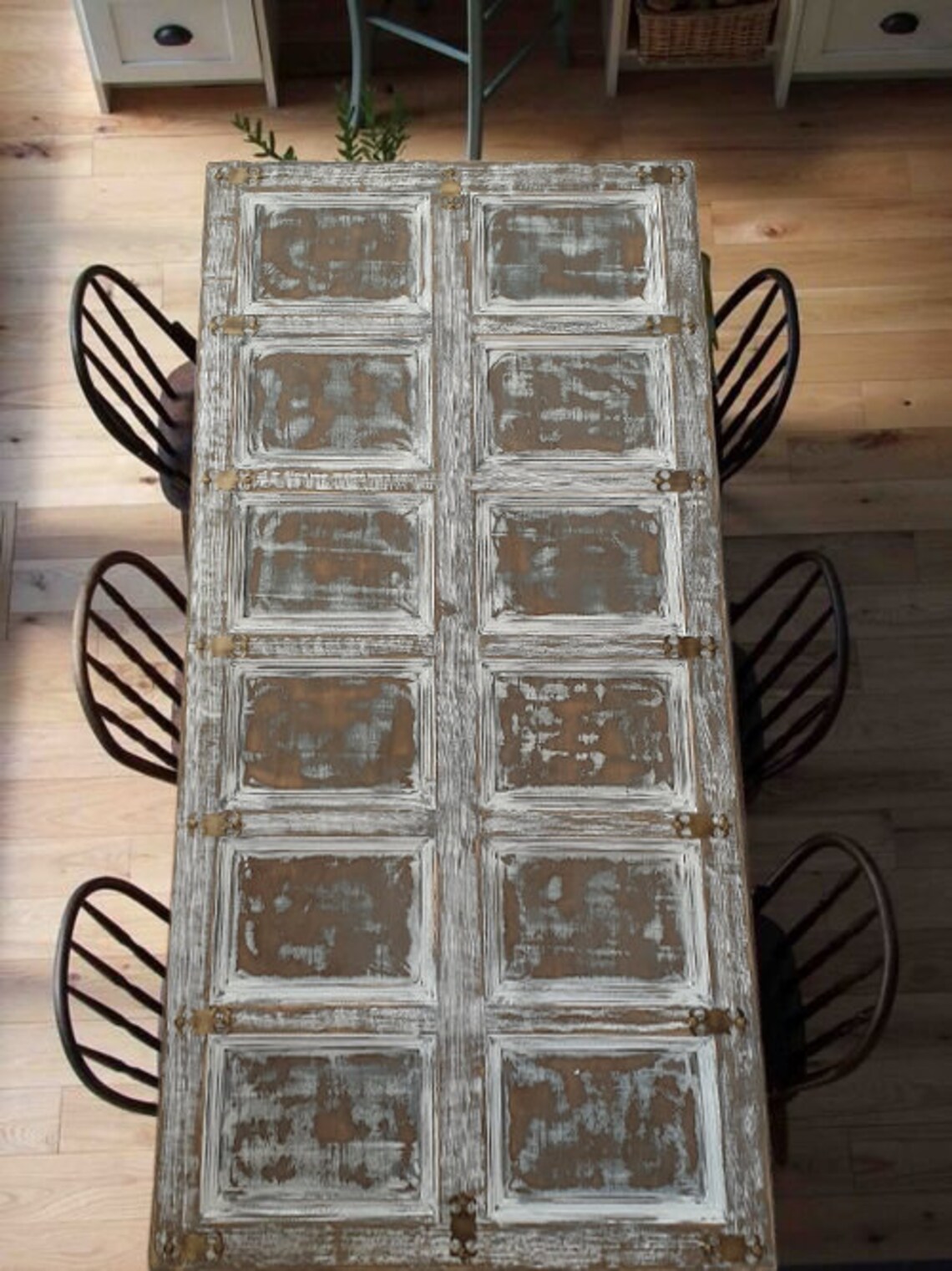 Antique Whitewashed Table Solid Custom Size Table | Etsy