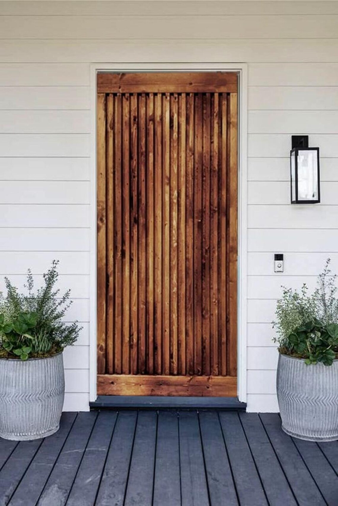Handcrafted Ribbed Barn Door: Custom Slatted Wood, Interior-exterior - Etsy