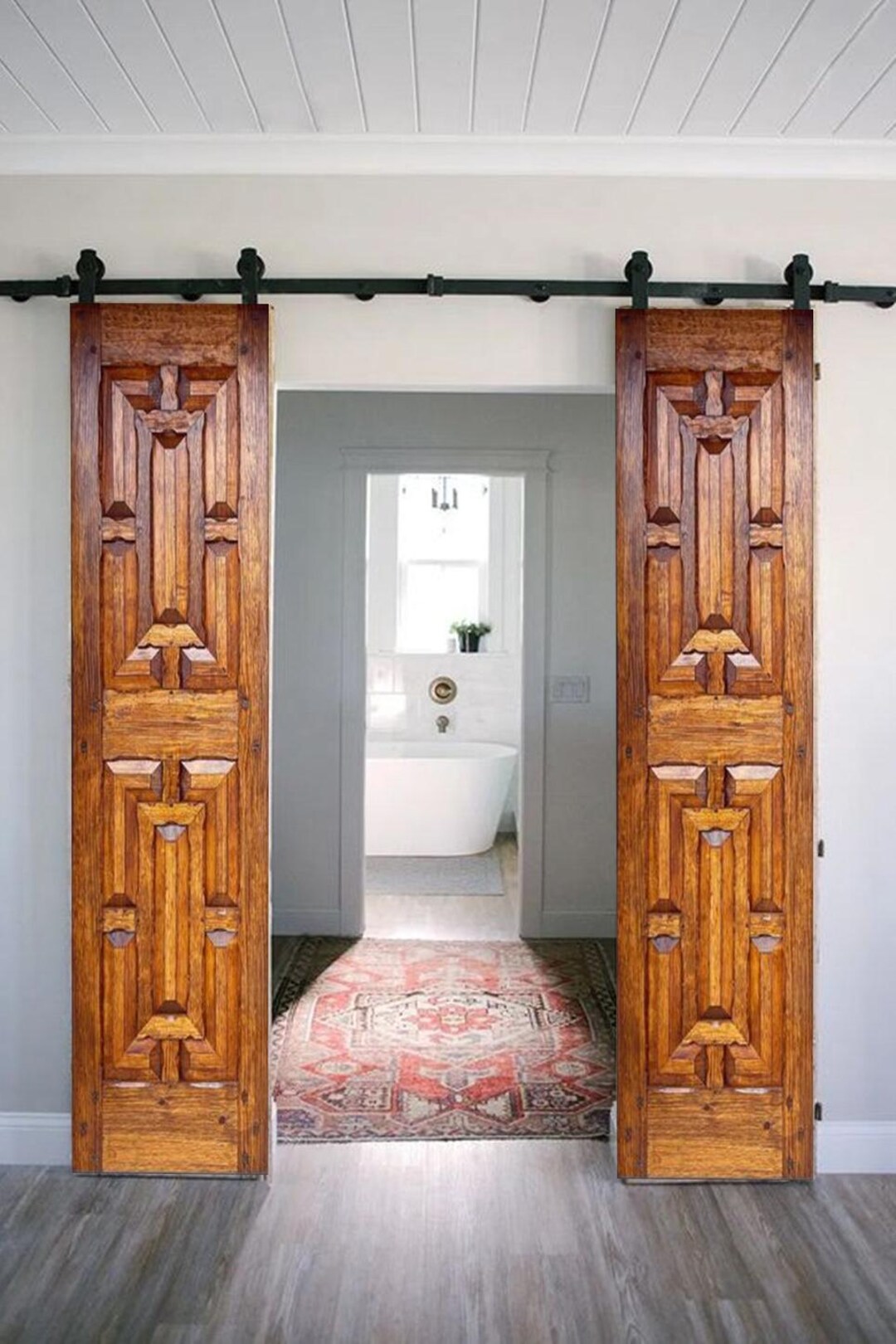 Rustic Barn Door: Custom Size Sliding Door, Handcrafted Wood - Etsy