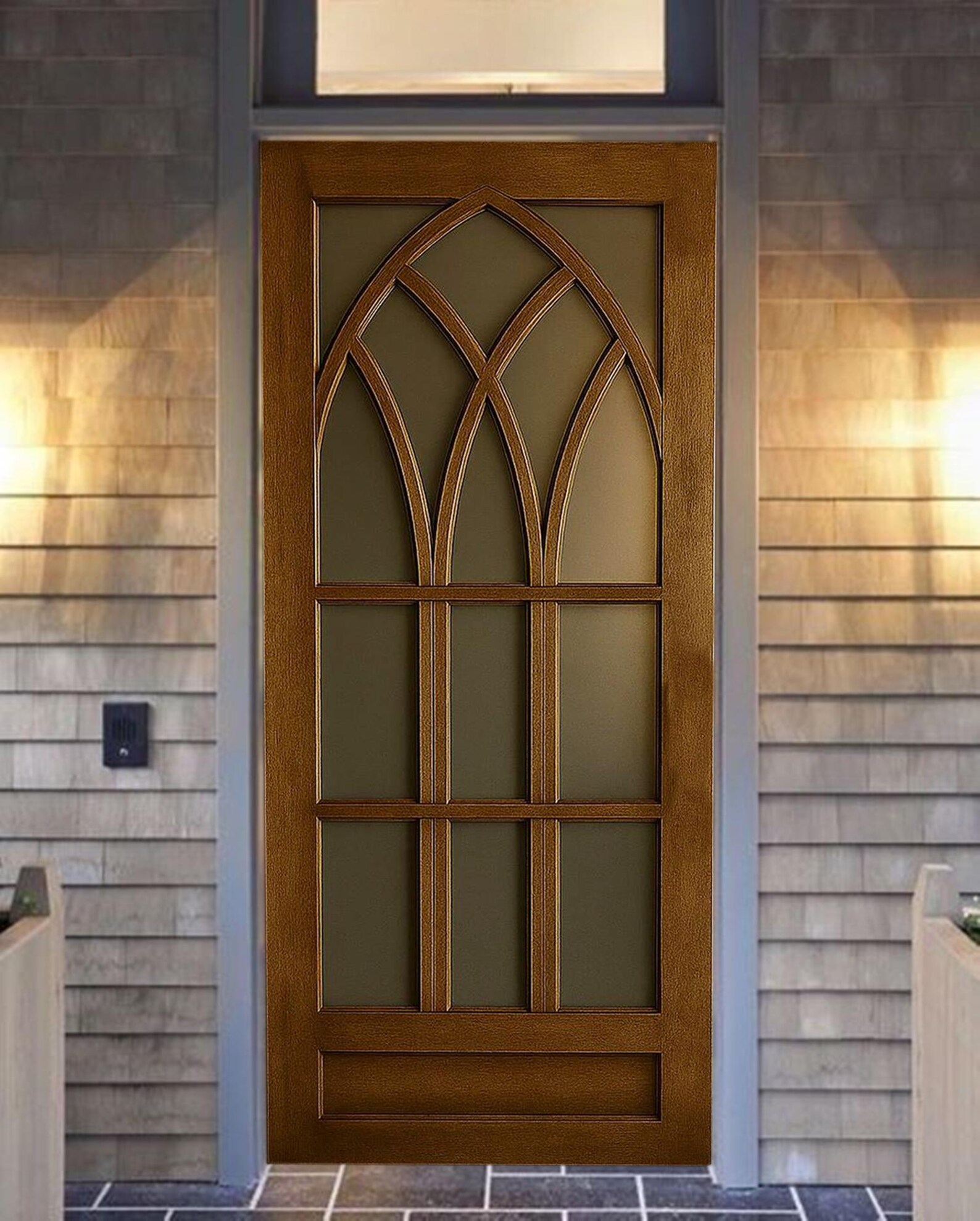 Vintage Gothic Sliding Barn Door: Rustic Arched French Door With ...
