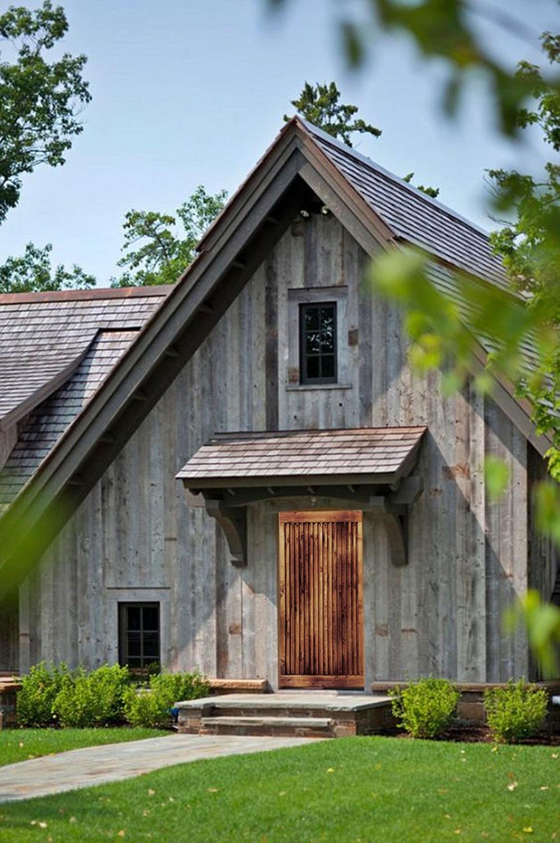 Handcrafted Ribbed Barn Door: Custom Slatted Wood, Interior-exterior - Etsy