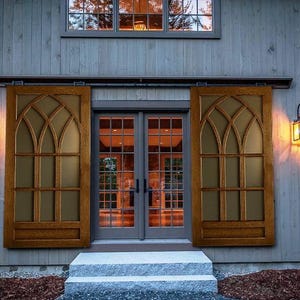 Vintage Gothic Sliding Barn Door: Rustic Arched French Door With ...