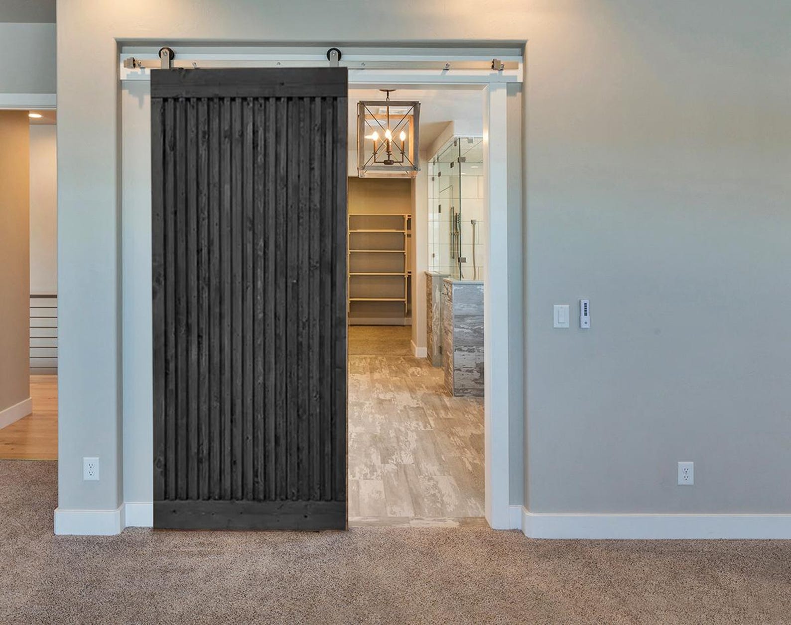 Modern Slat Barn Door: Custom Size Mid-century Ribbed Door - Etsy