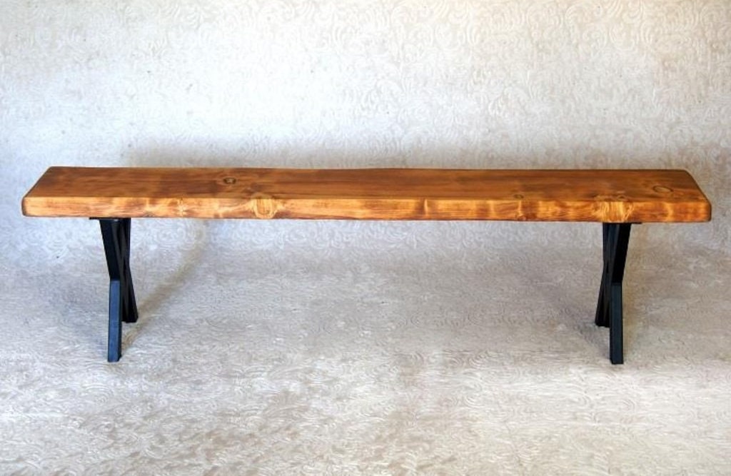 Rustic Wooden Bench Live Edge Solid Bench Rustic Wood Dining - Etsy