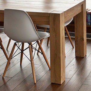 Parsons Table, Wood Base Tables, Rustic Farmhouse Table With Trestle ...