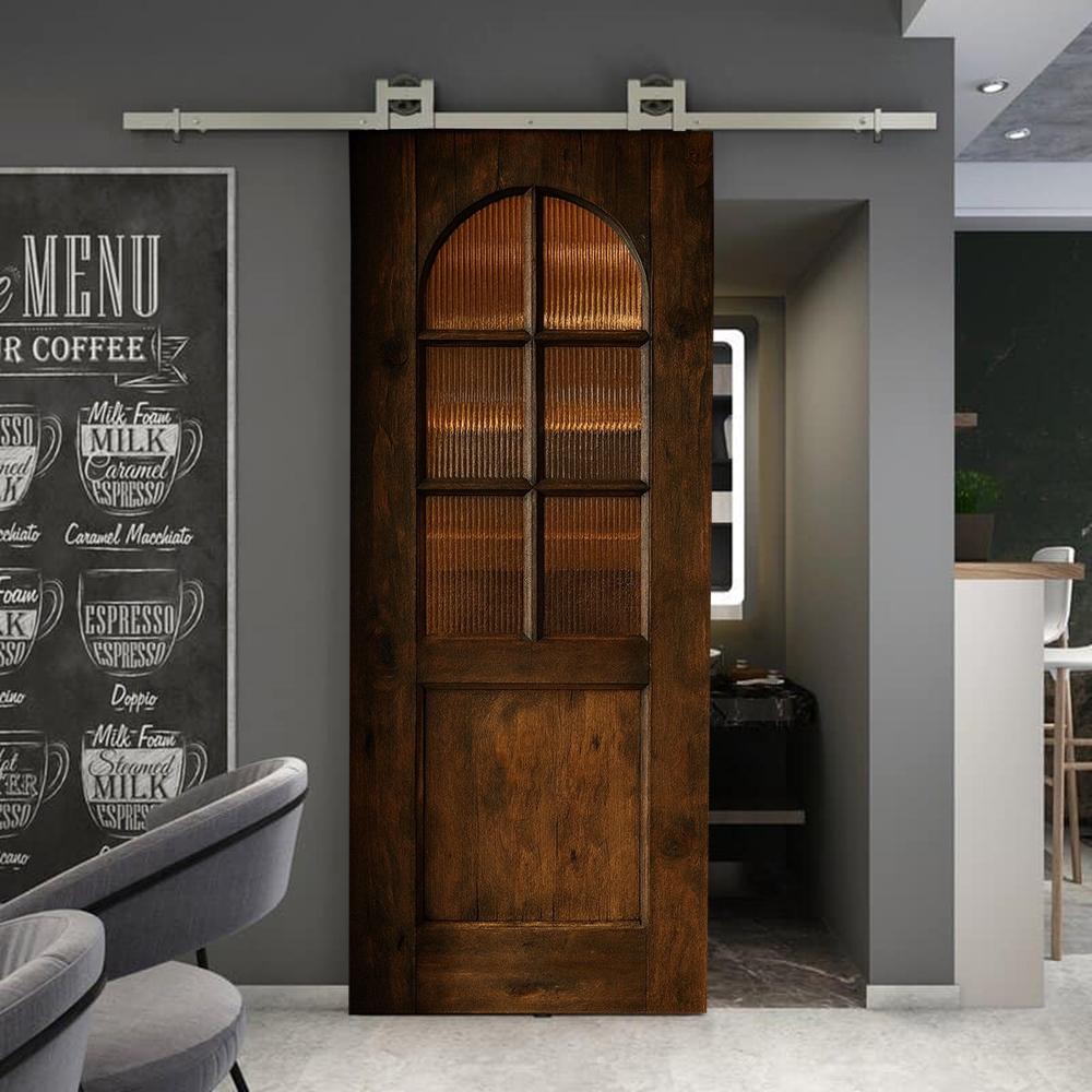 Handcrafted Arched Glass Wood Door: Rustic Farmhouse Style - Etsy
