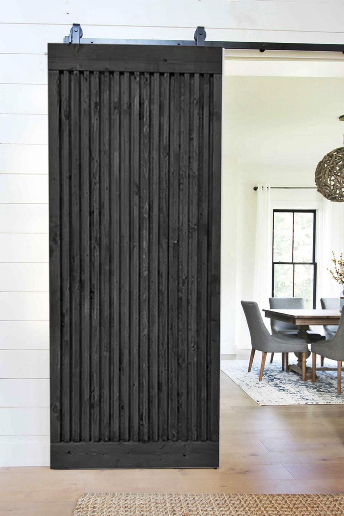 Modern Slat Barn Door: Custom Size Mid-century Ribbed Door - Etsy
