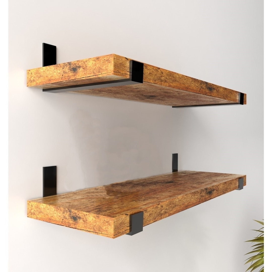 Rustic Wall Shelf, Solid Wood Shelves, Hand Crafted Solid Wood Shelf ...