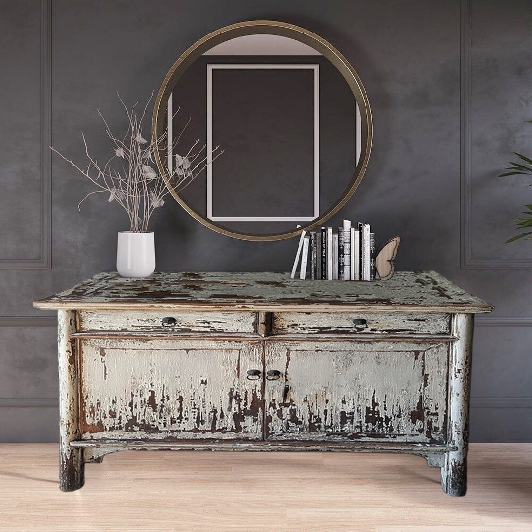 Solid Dresser Antique Whitewashed Dresser Custom Size - Etsy