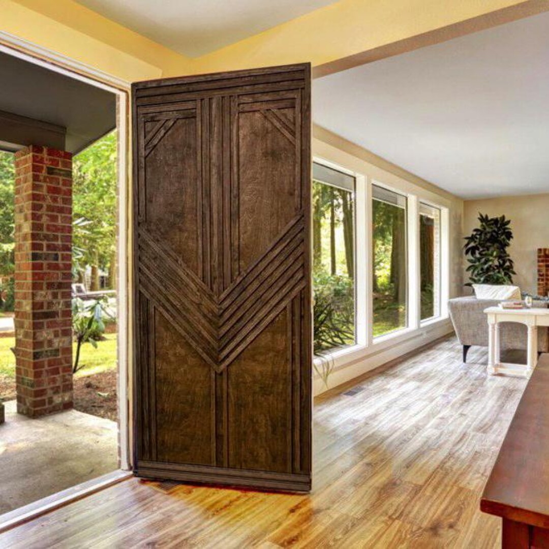Rustic Wooden Panel Entry Door: Custom Size Vintage Style - Etsy