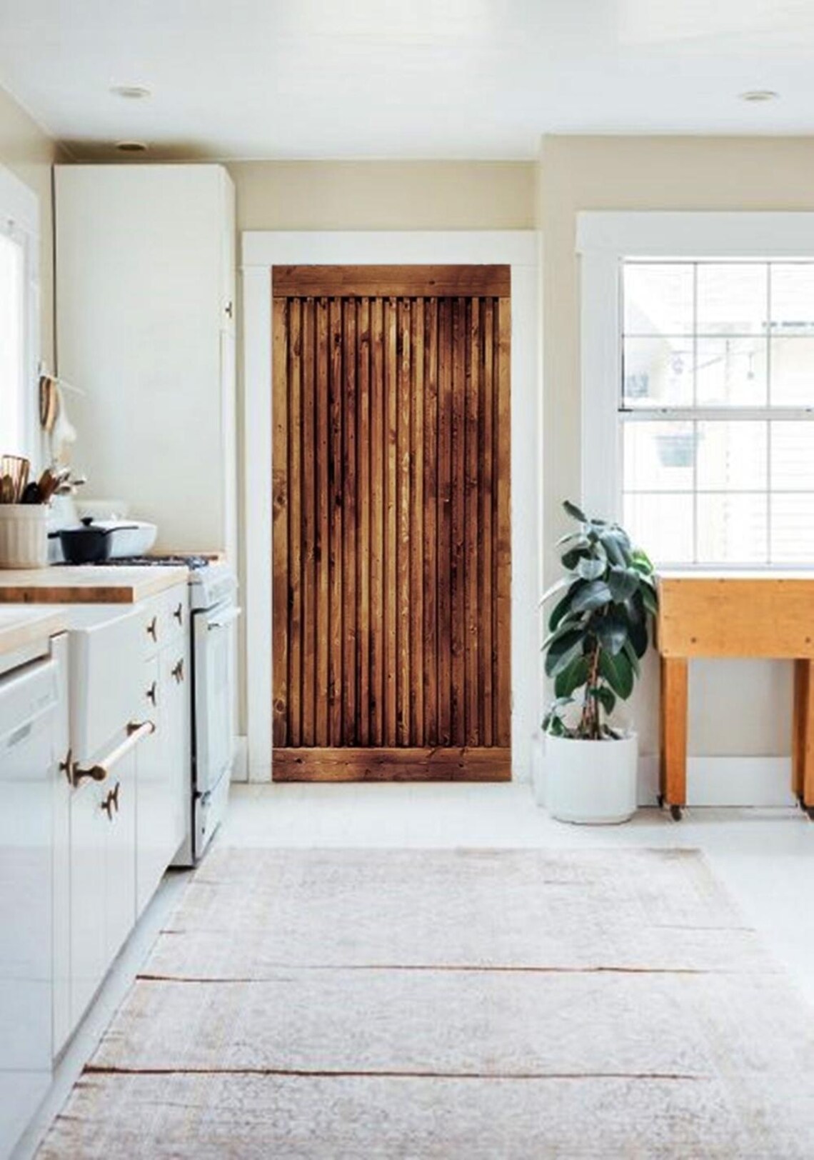 Handcrafted Ribbed Barn Door: Custom Slatted Wood, Interior-exterior - Etsy