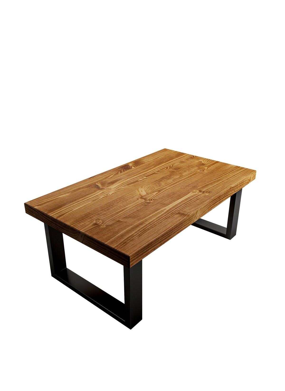 Solid Wood Coffee Table Metal Legs Coffee Table Rustic - Etsy