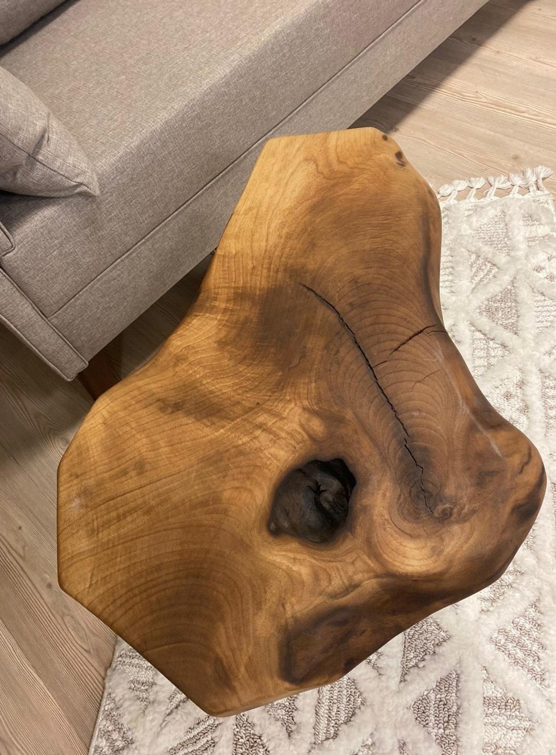 Live Edge Rustic Coffee Table Wooden Leg Coffee Table Custom - Etsy