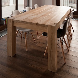 Parsons Table, Wood Base Tables, Rustic Farmhouse Table With Trestle ...