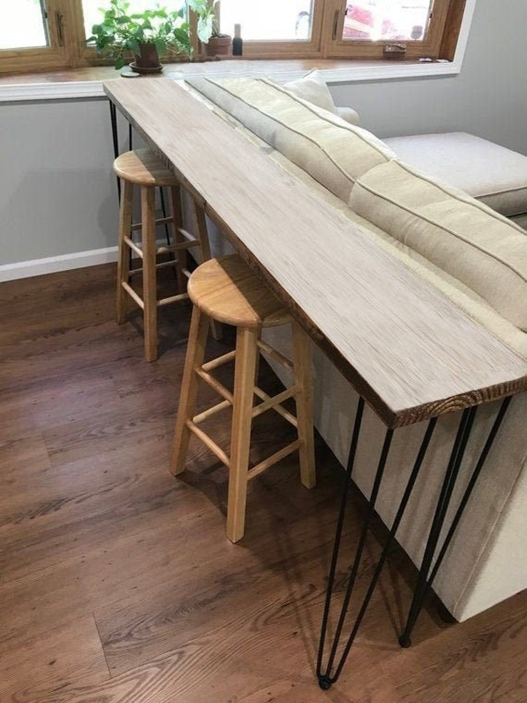 Solid Wood Bar Table With Hairpin Legs Sofa Bar Wine Bar - Etsy Canada