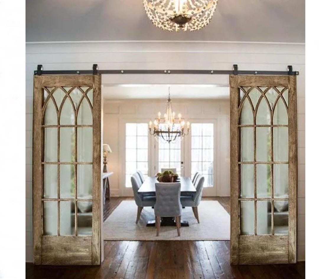 Custom French Arched Barn Door: Rustic Sliding Interior Door - Etsy