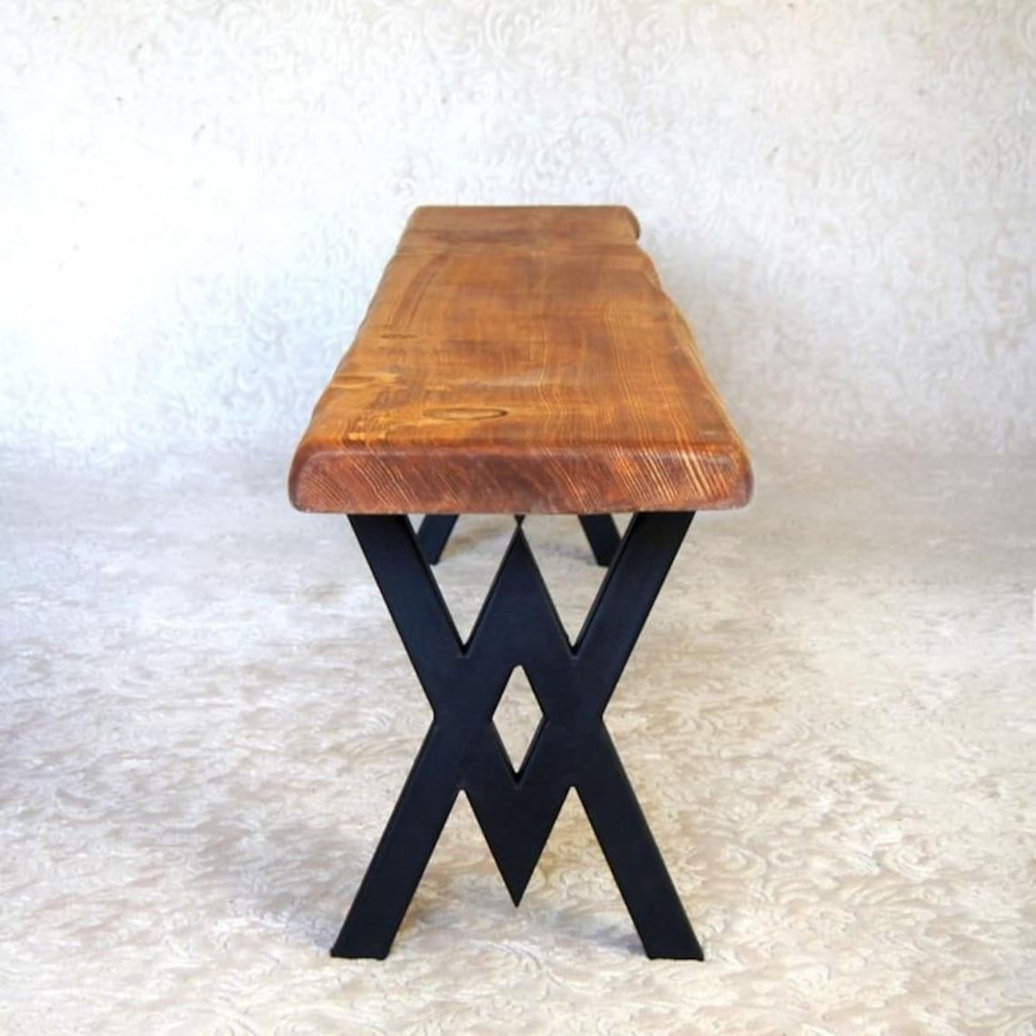 Rustic Wooden Bench Live Edge Solid Bench Rustic Wood Dining - Etsy