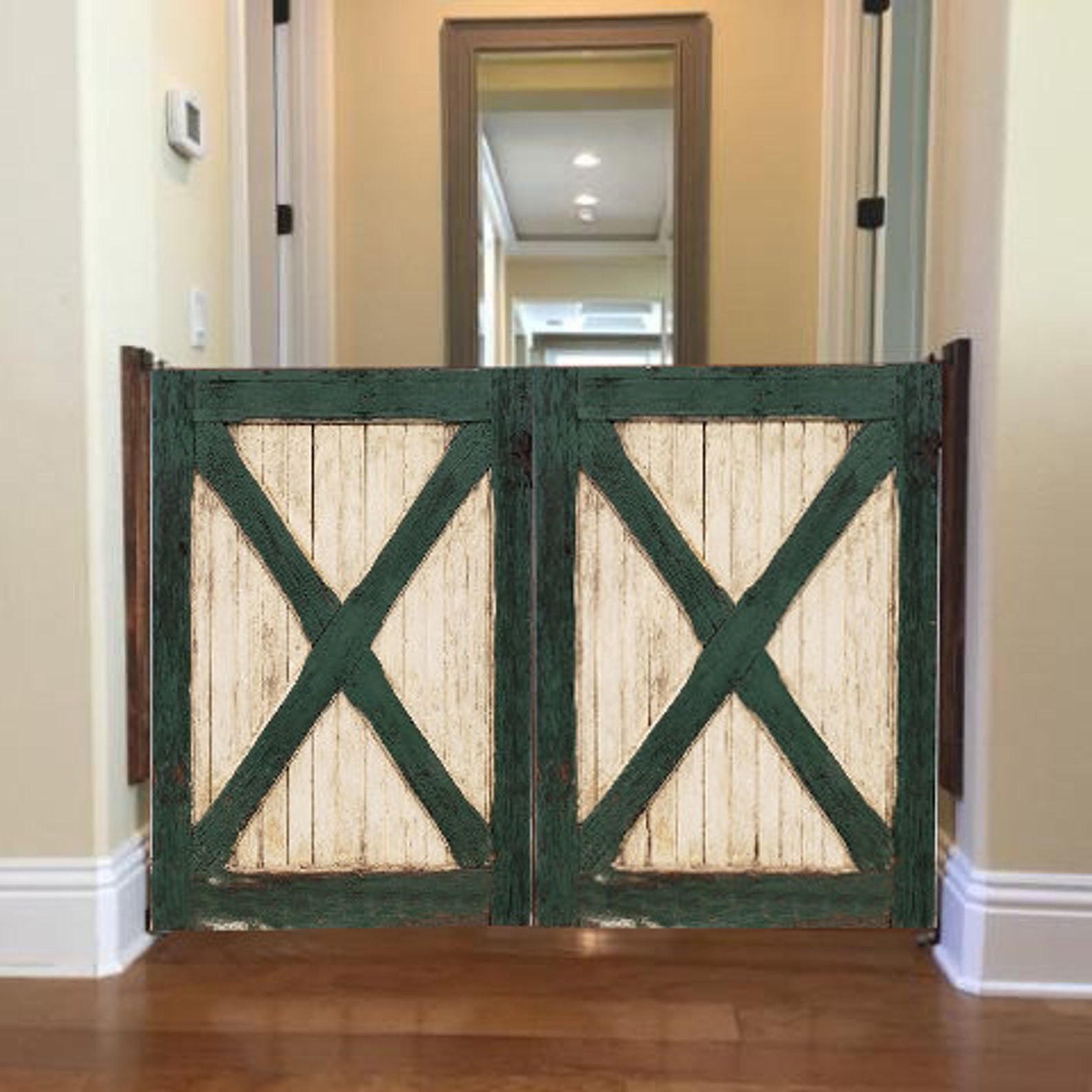 Custom Solid Wooden Baby Gate, Stairway Gate, Wood Safety Gate, Rustic ...