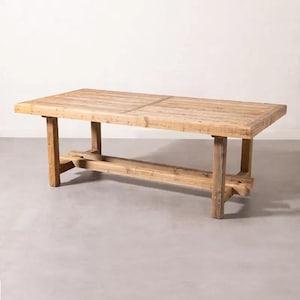 Rustic Farmhouse Table, Pedestal Wood Table, Handcrafted Thick Solid ...
