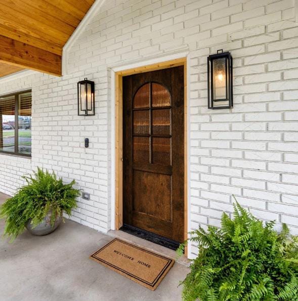 Handcrafted Arched Glass Wood Door: Rustic Farmhouse Style - Etsy