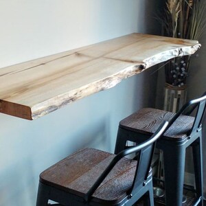 Industrial Floating Bar Table: Wall Hanging Breakfast Drinks Bar - Etsy