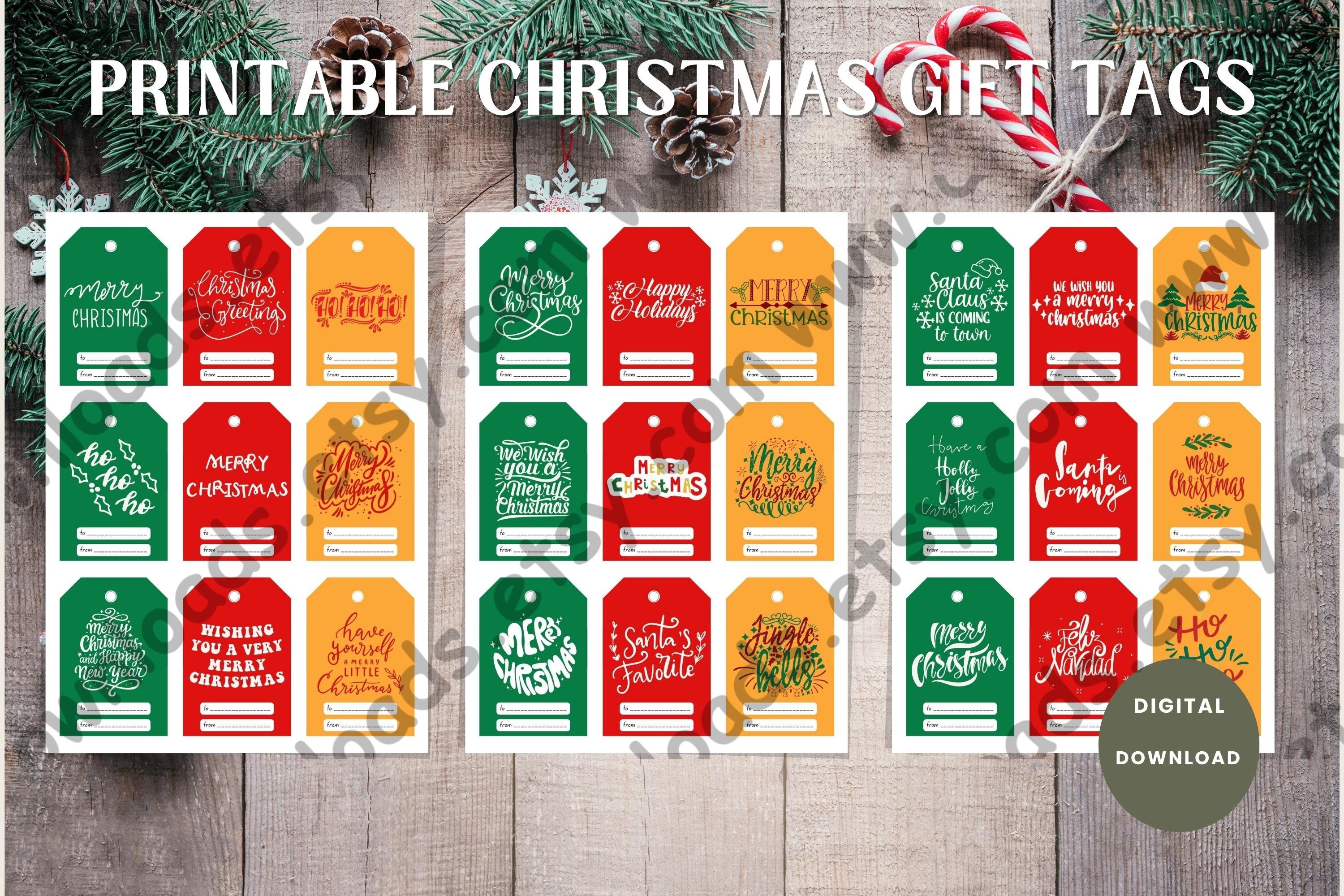 Printable Christmas Gift Tag | to From Tags | Neighbor Gift | Holiday ...