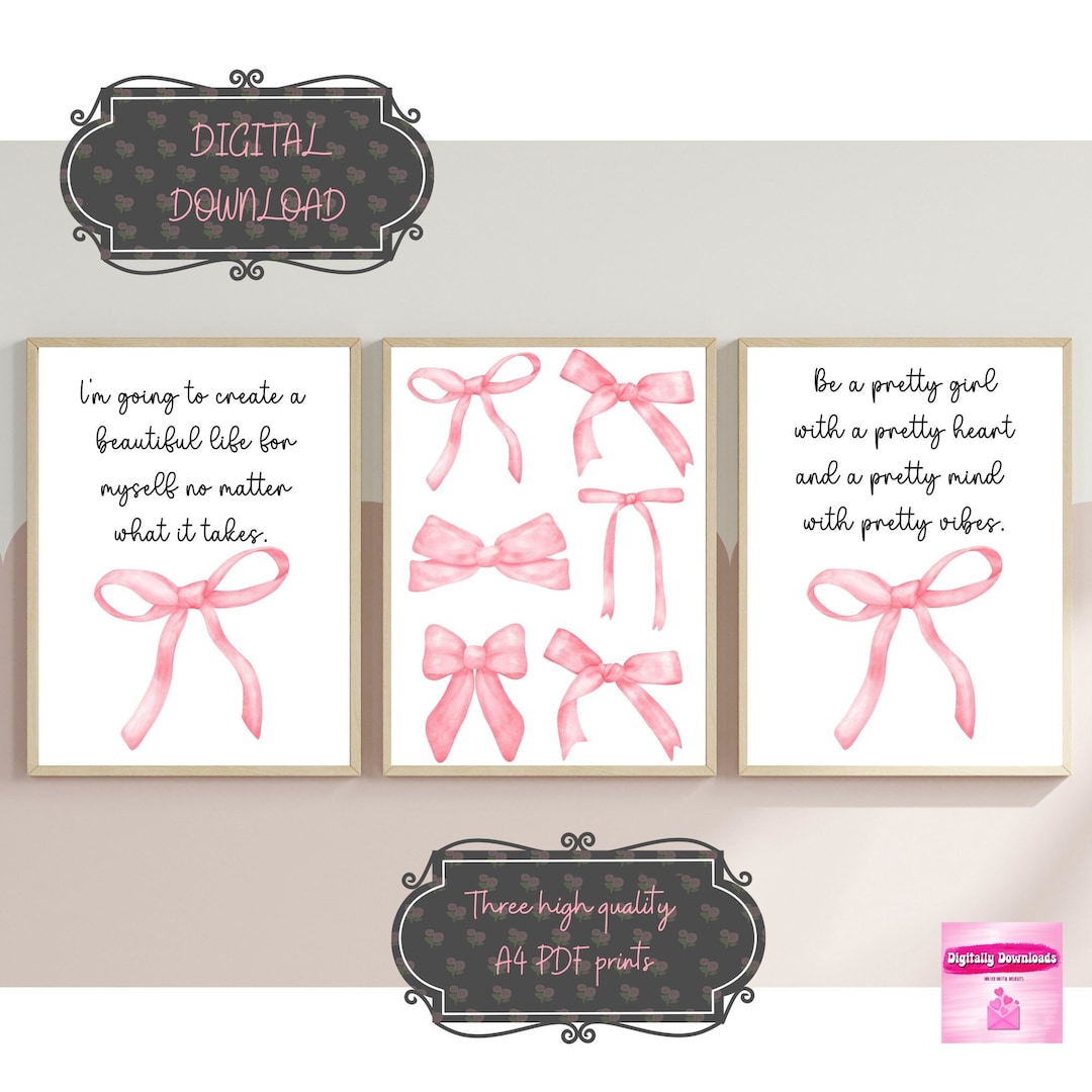 Trendy Inspirational Coquette Printable Art Wall Decor, Cute Digital ...